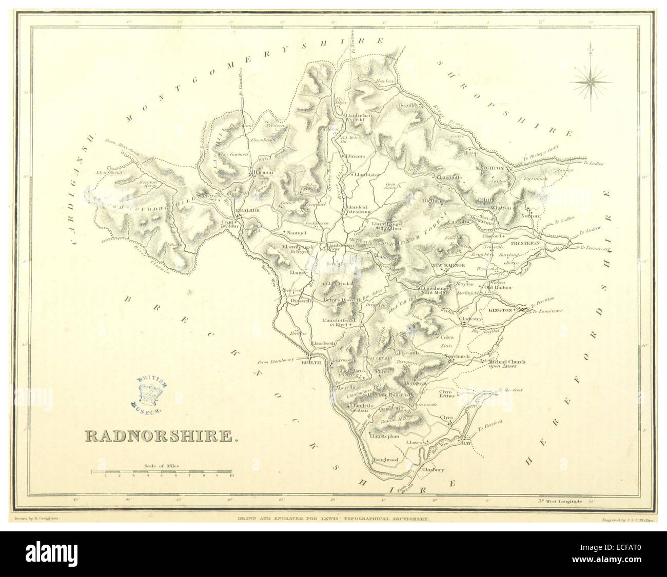 Radnorshire map hi-res stock photography and images - Alamy