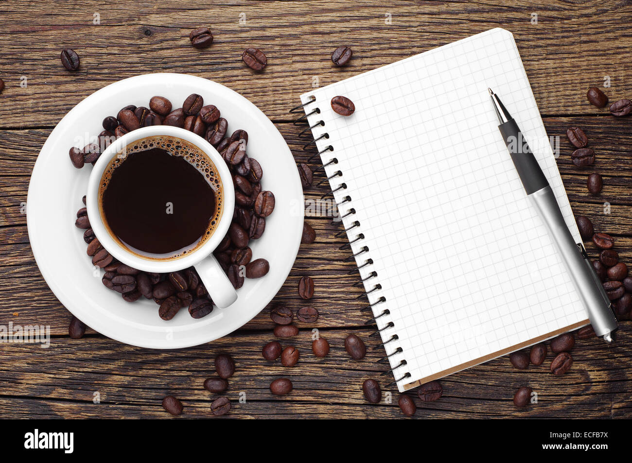 Desk coffee notepad hi-res stock photography and images - Alamy