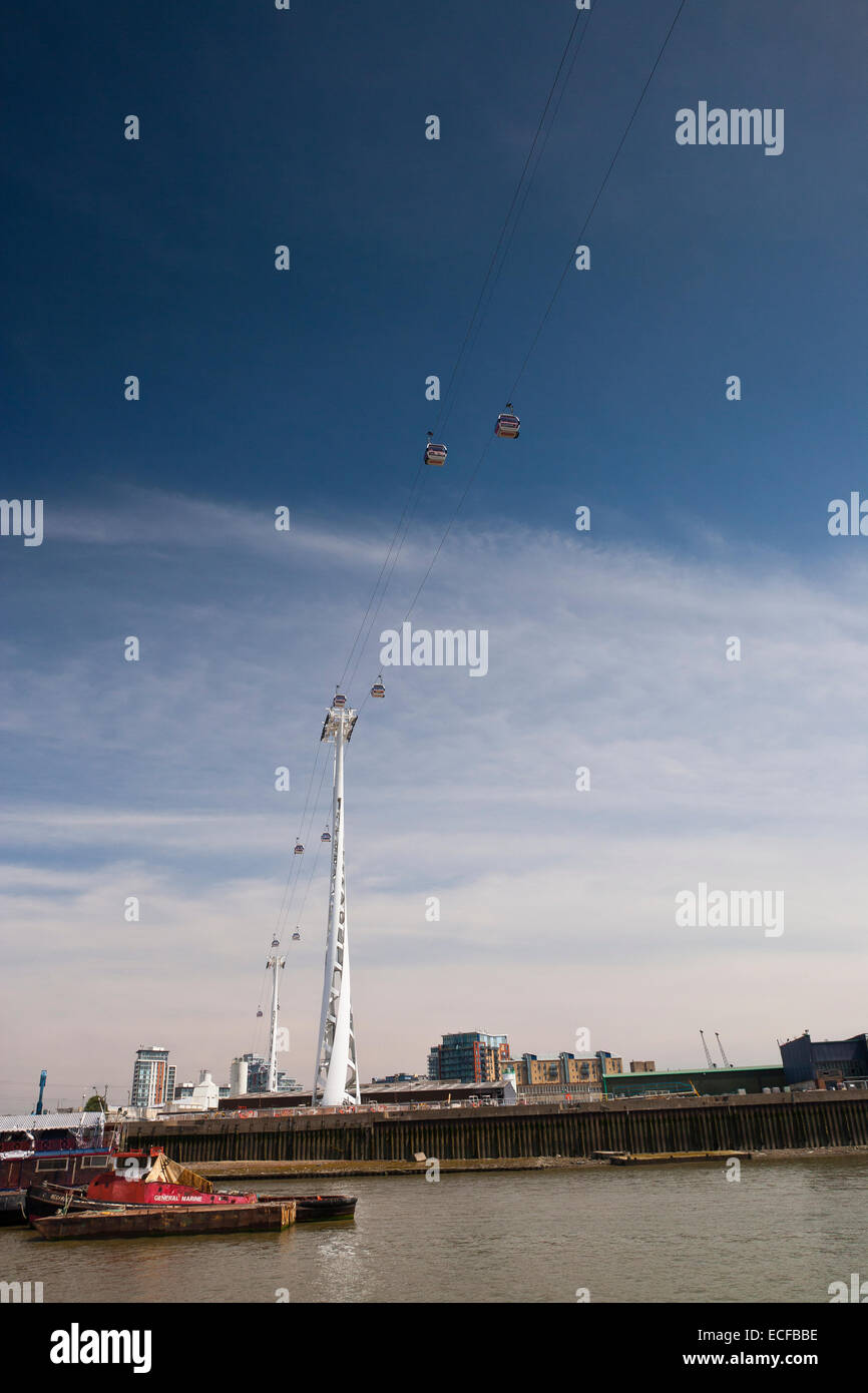 The Emirates Air Line (also known as the Thames cable car) Greenwich ...