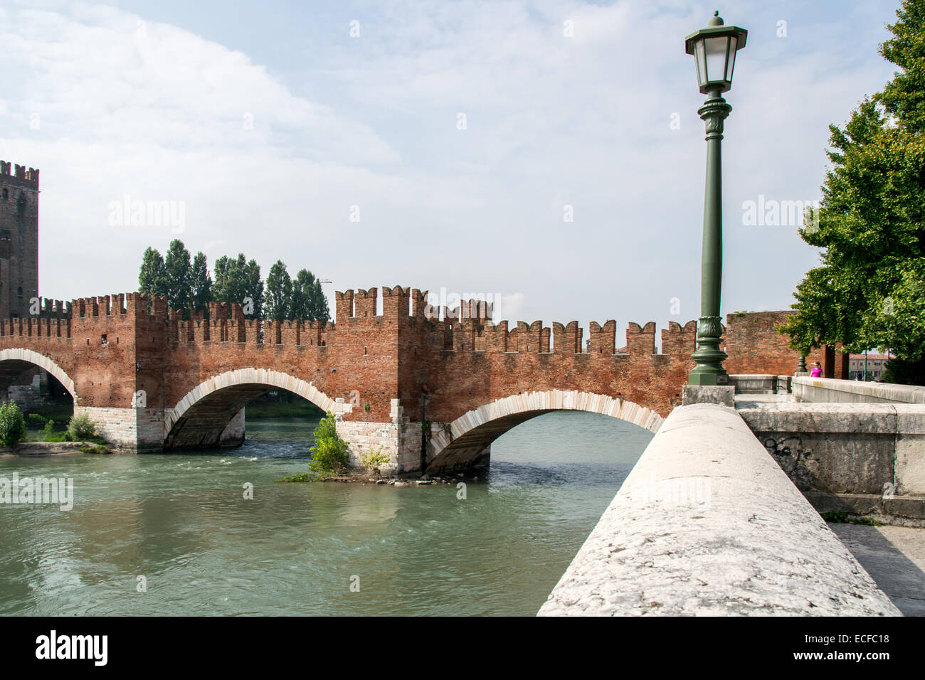 Old bridge in Verona Italy Stock Photo - Alamy