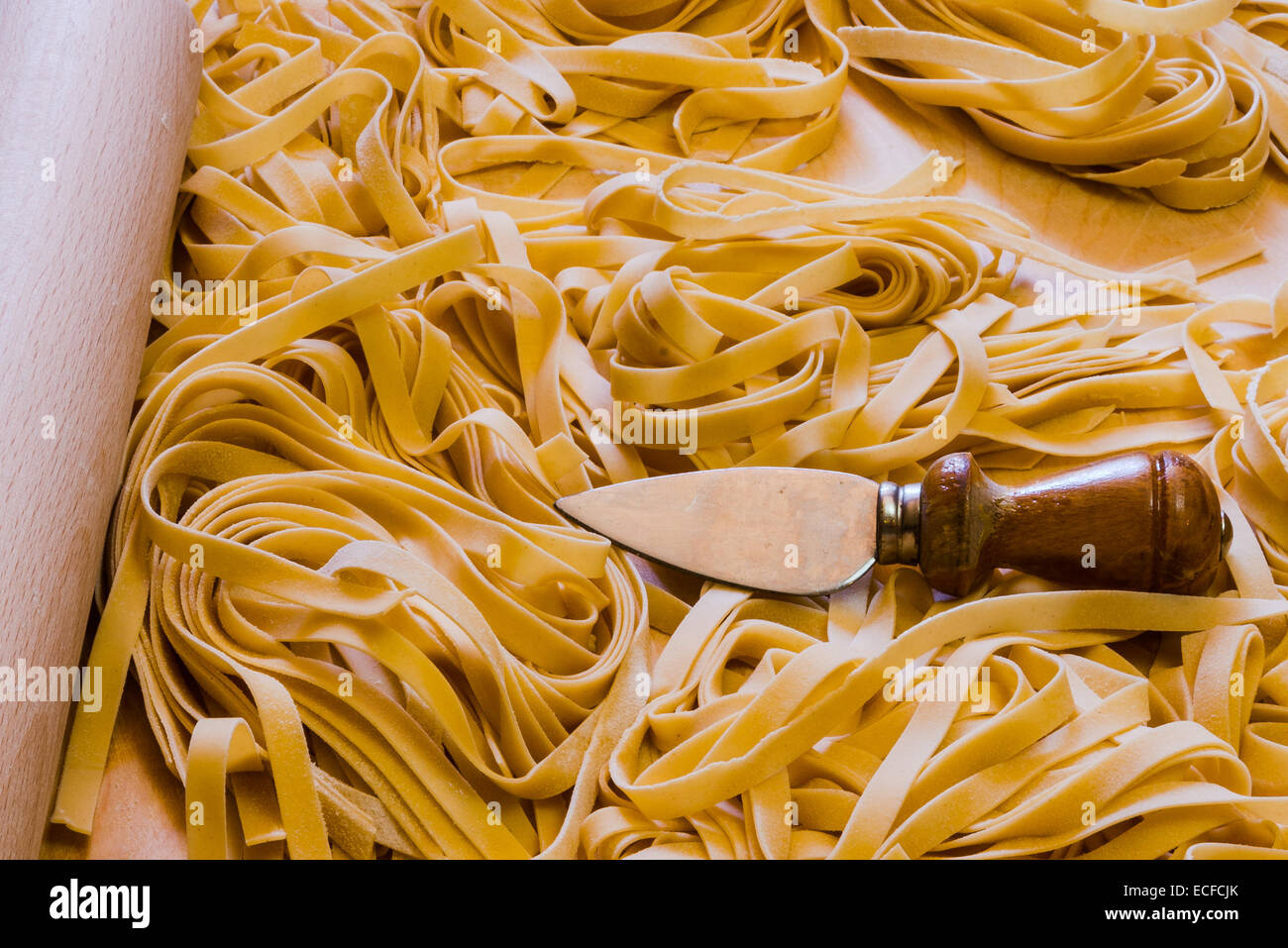 Fettuccine or tagliatelle cut ready to cook Stock Photo - Alamy