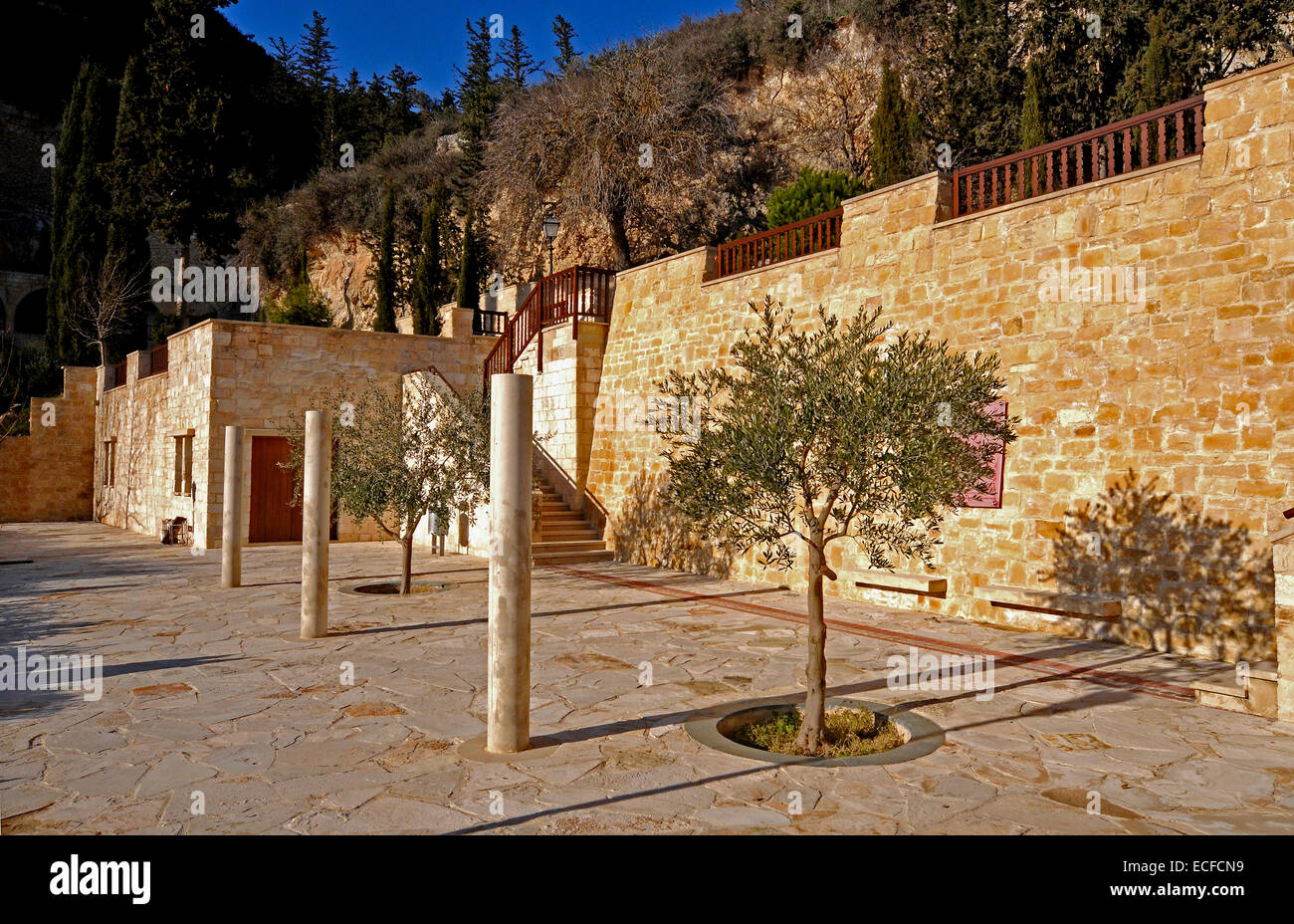 The gardens of the Monastery of Agios Neofytos Paphos Cyprus Stock ...