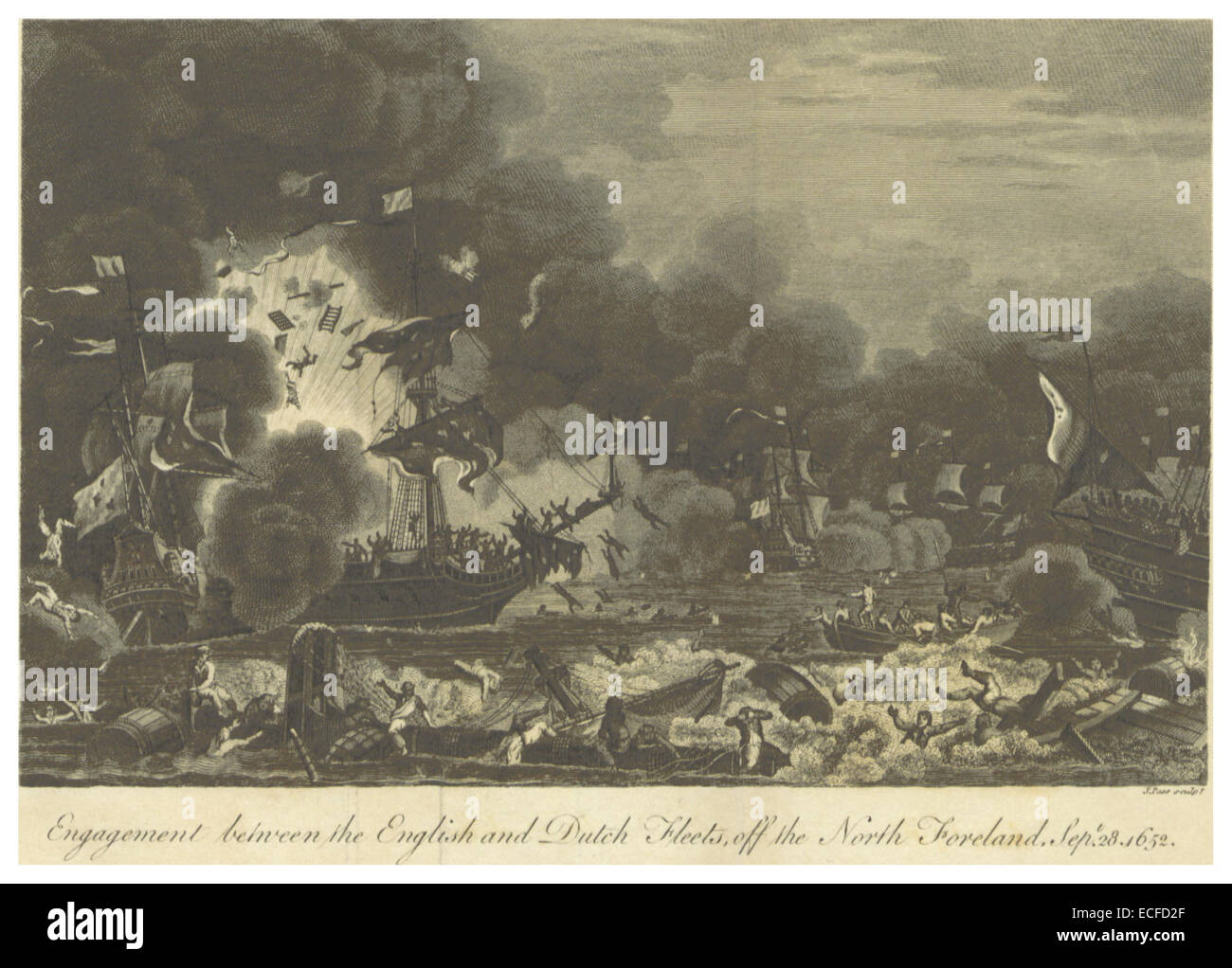This 1800 illustration by Mante depicts the naval engagement between ...