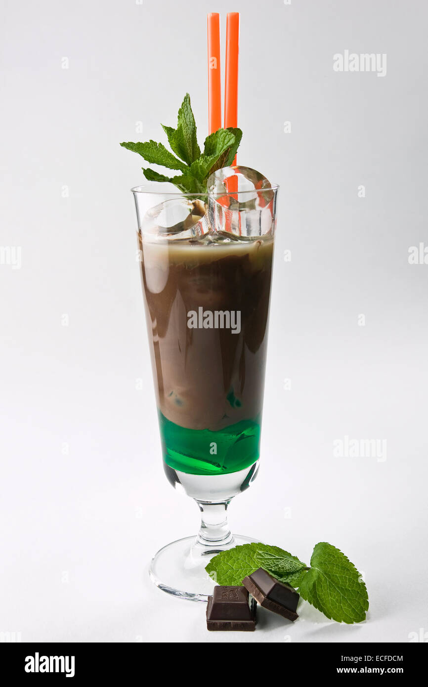 choco mint cocktail drink Stock Photo - Alamy