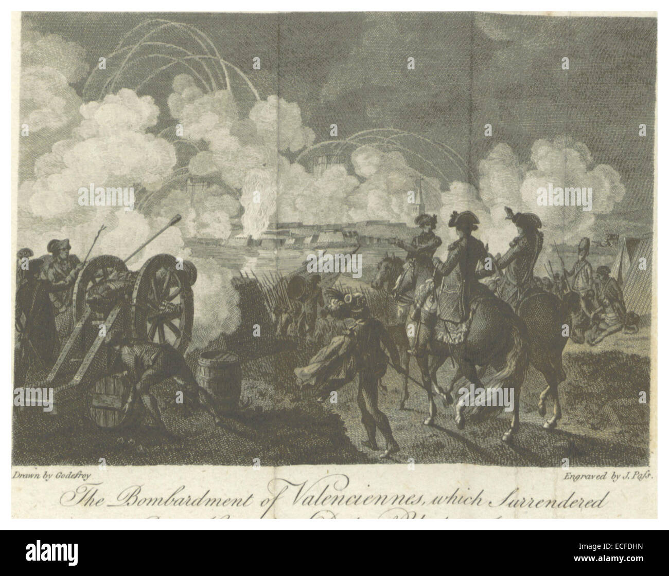 Page 7.517 from Mante’s 1800 work, depicting the Bombardment of ...