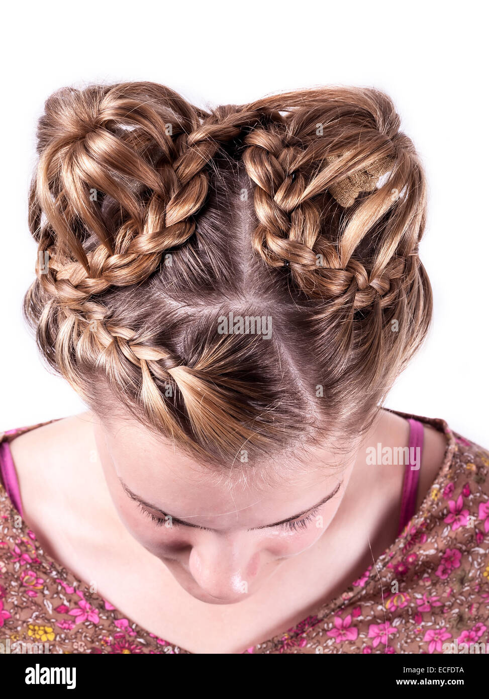 beauty wedding hairstyle rear view isolated on white Stock Photo - Alamy