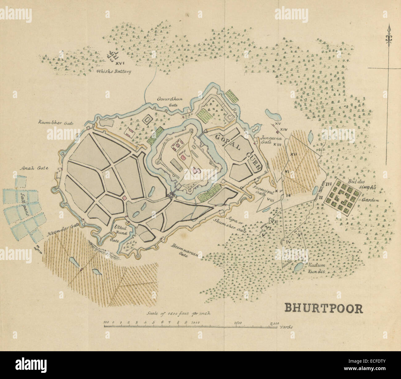 Map of Bhurtpoor Stock Photo - Alamy
