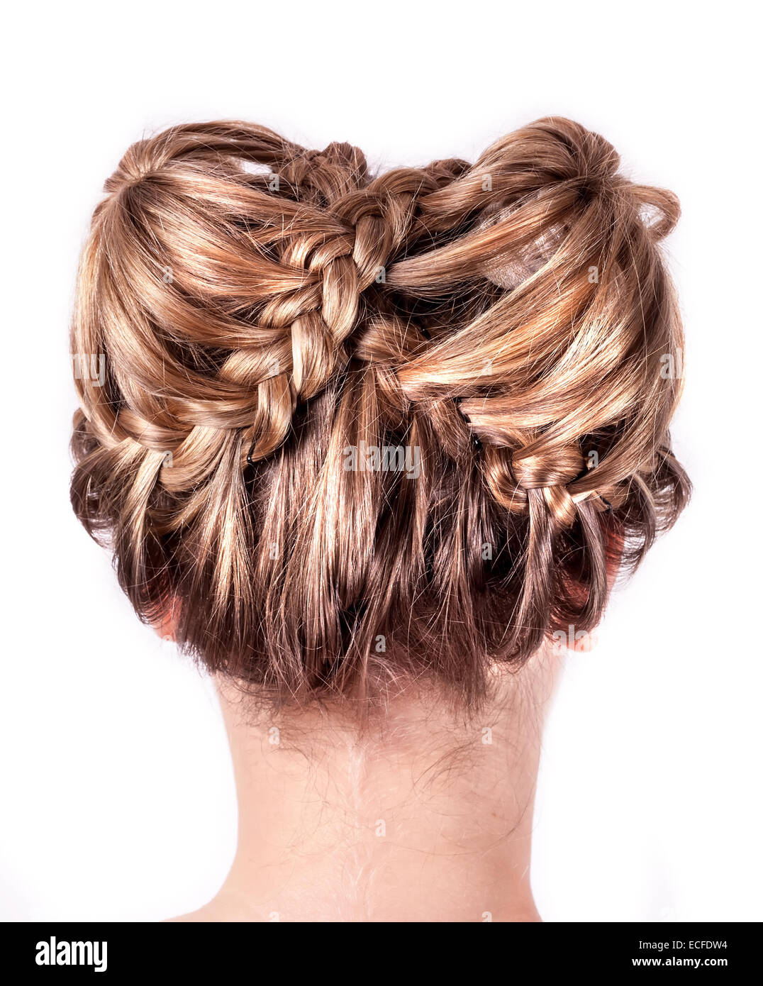 beauty wedding hairstyle rear view isolated on white Stock Photo - Alamy