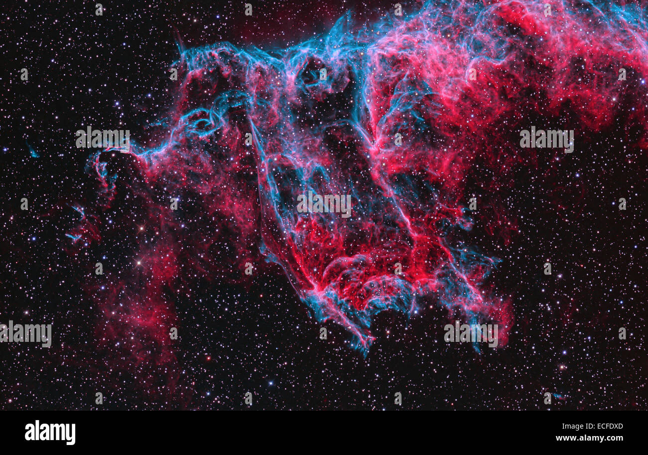 NGC 6995, the Bat Nebula, part of the Veil Nebula in Cygnus Stock Photo ...