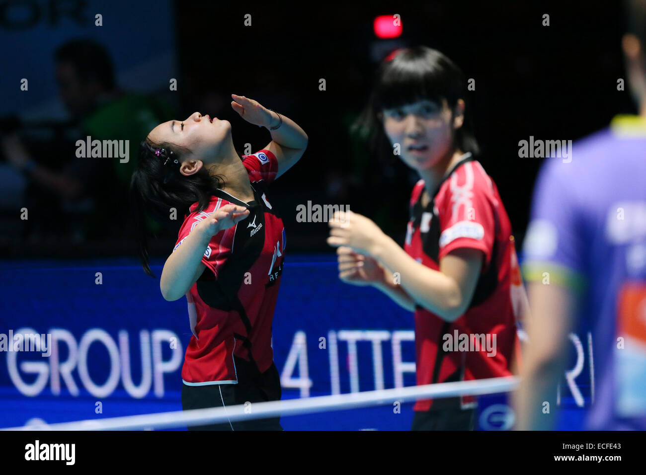 (L to R) Mima Ito, Miu Hirano (JPN), DECEMBER 13, 2014 - Table Tennis ...