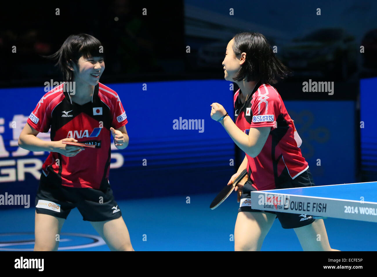 (L to R) Miu Hirano, Mima Ito (JPN), DECEMBER 13, 2014 - Table Tennis ...