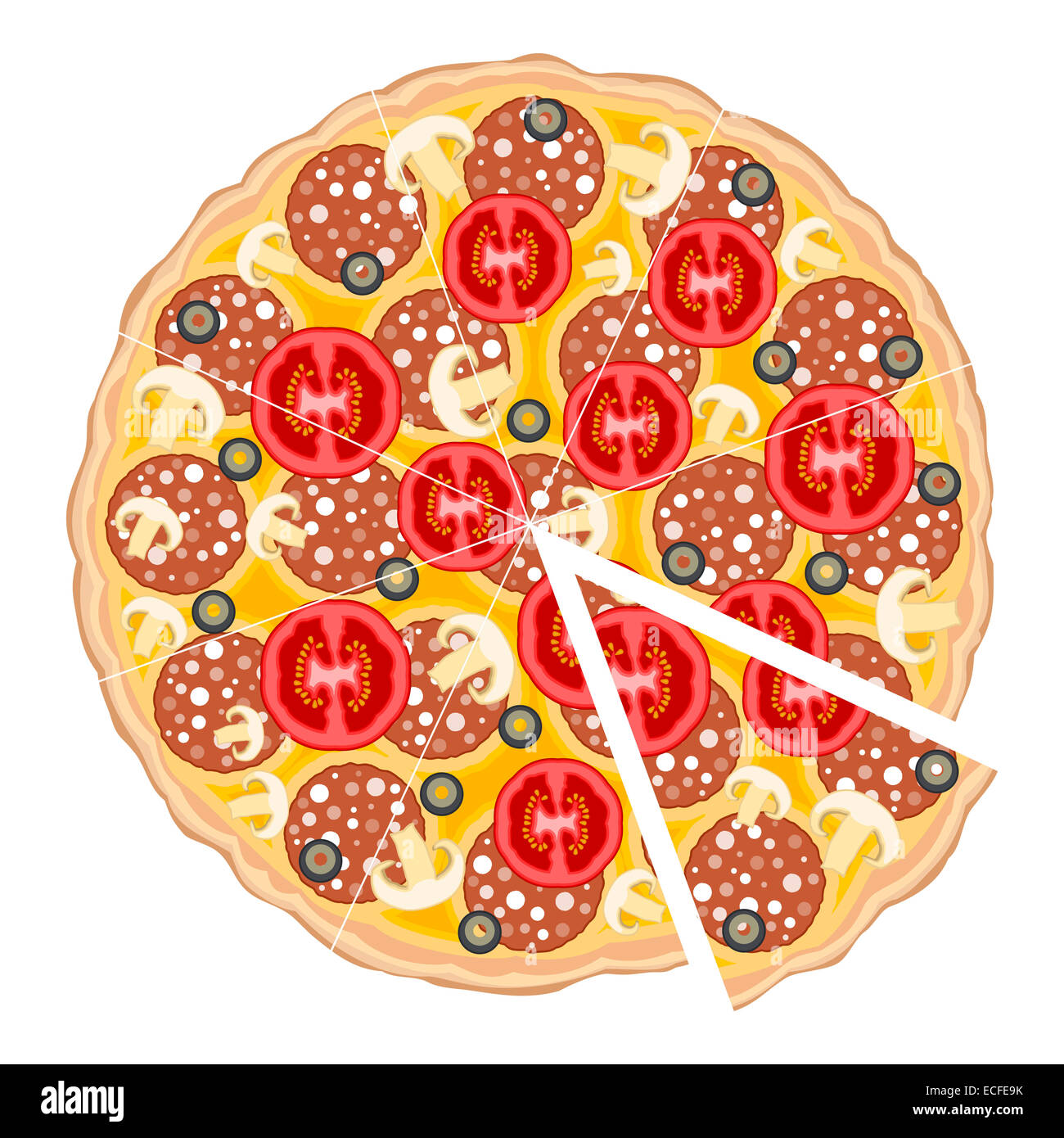 Delicious pizza isolated on white background Stock Photo - Alamy