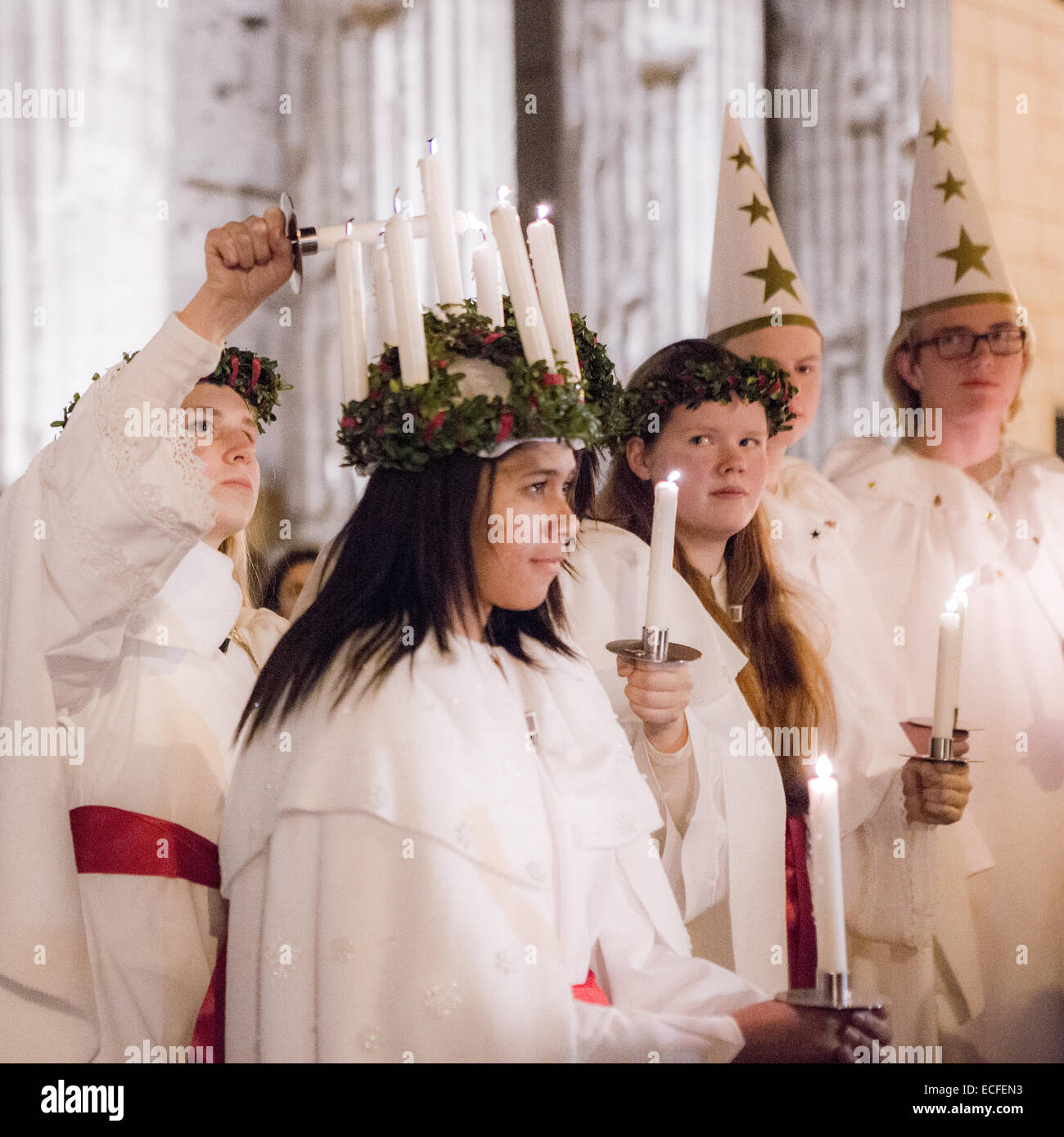 Celebrations for Swedish Saint Lucia in Rome Stock Photo - Alamy