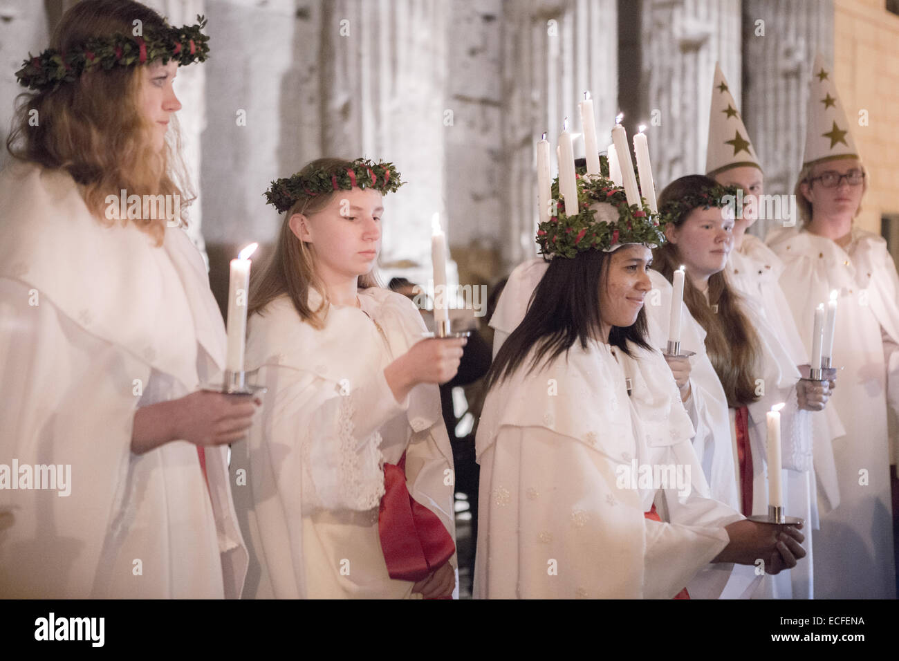 Celebrations for Swedish Saint Lucia in Rome Stock Photo - Alamy