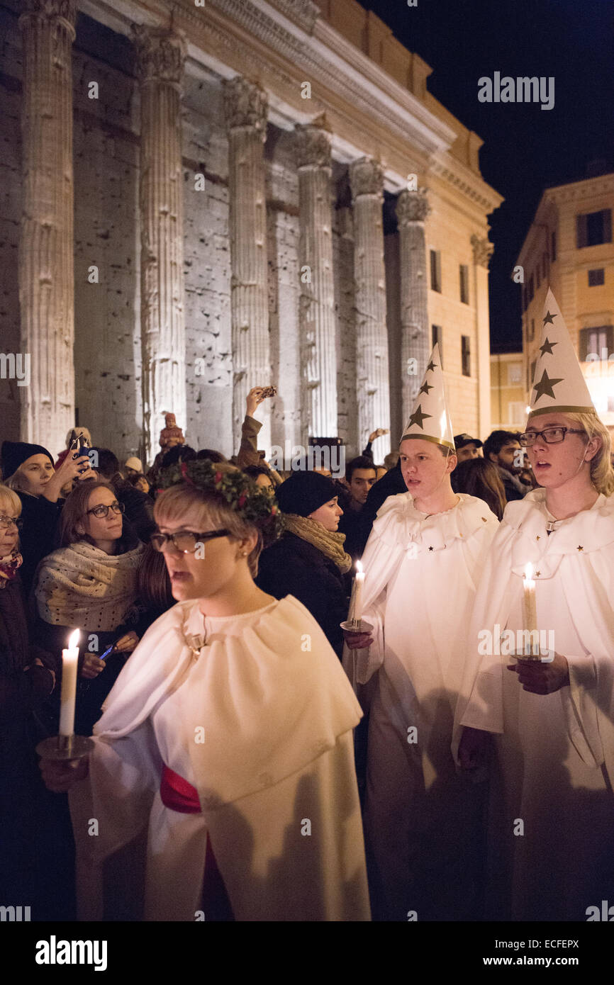 Celebrations for Swedish Saint Lucia in Rome Stock Photo - Alamy
