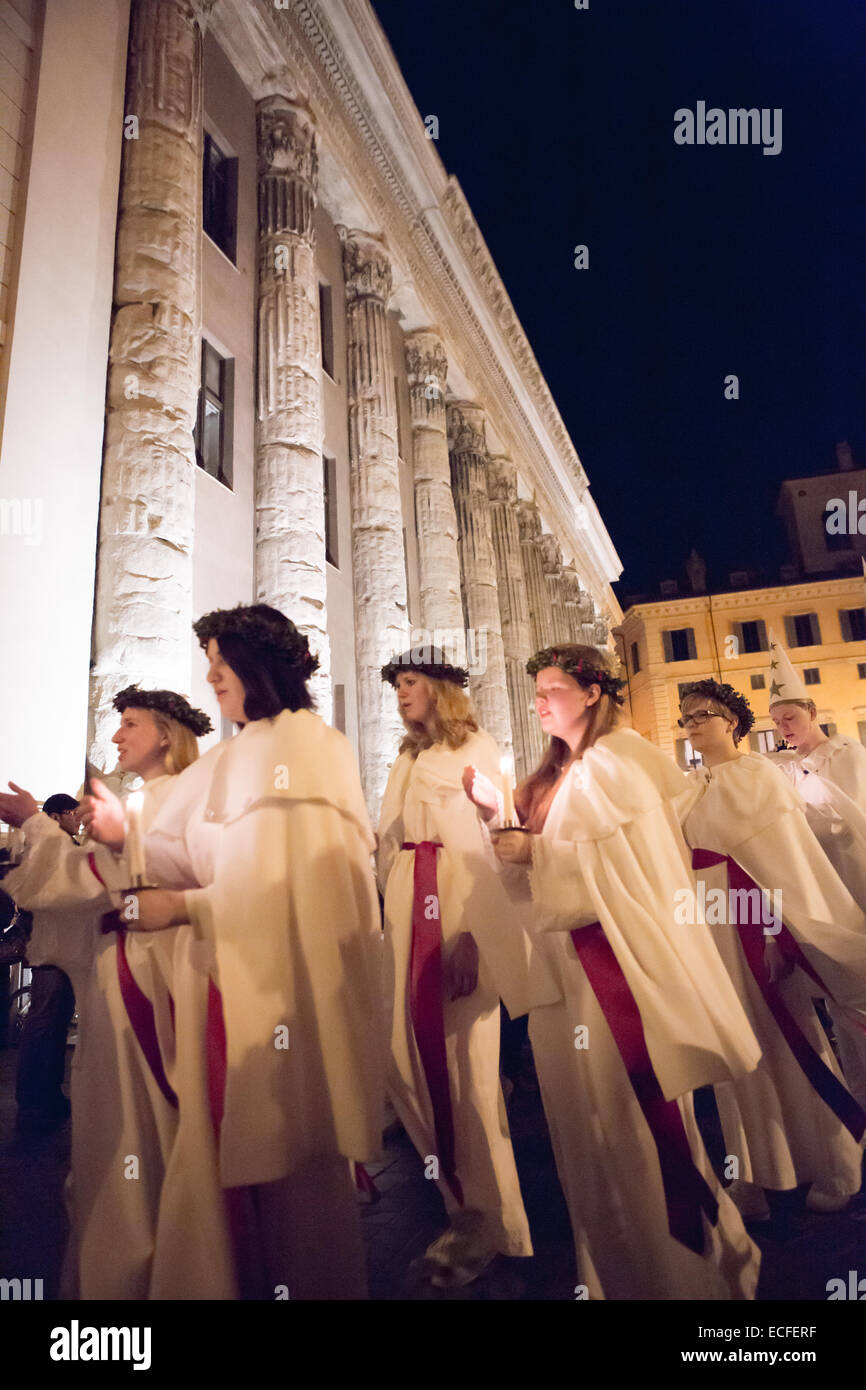 Celebrations for Swedish Saint Lucia in Rome Stock Photo - Alamy