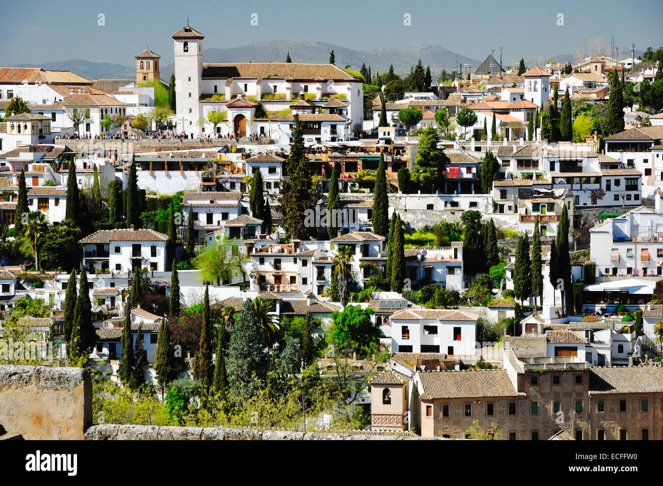 Granada, The Albayzin seen from the Alhambra Stock Photo - Alamy