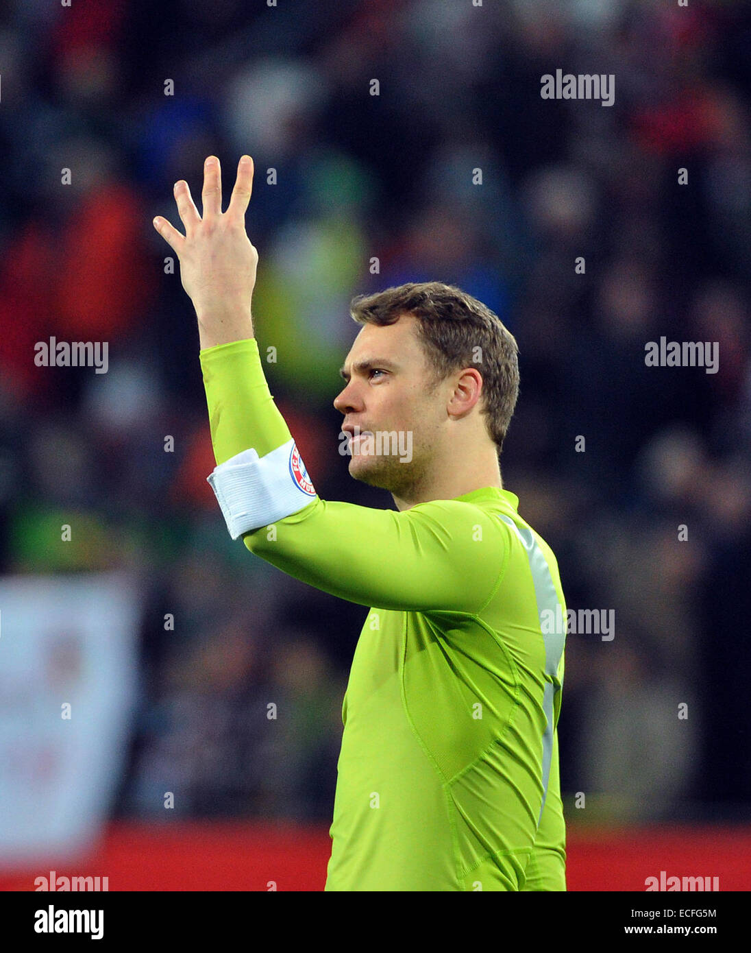 Augsburg, Germany. 13th Dec, 2014. Munich's goalkeeper Manuel Neuer ...