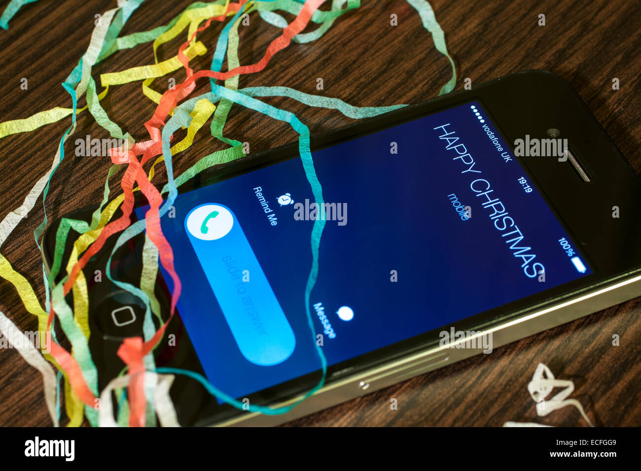 Phone showing the greeting Happy Christmas Stock Photo - Alamy