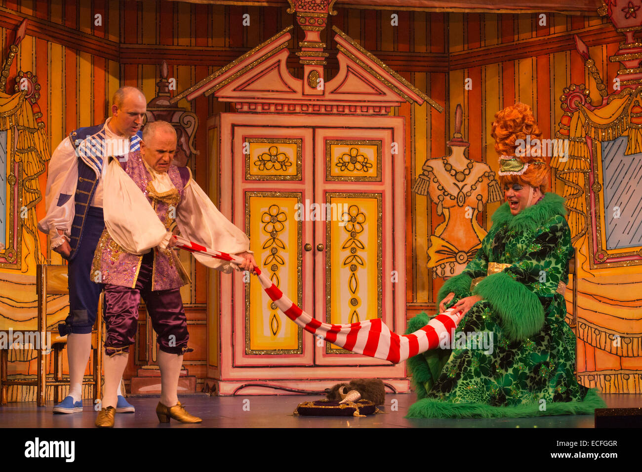 L-R: Tim Vine as Buttons, Wayne Sleep as Dandini and Matthew Kelly as ...