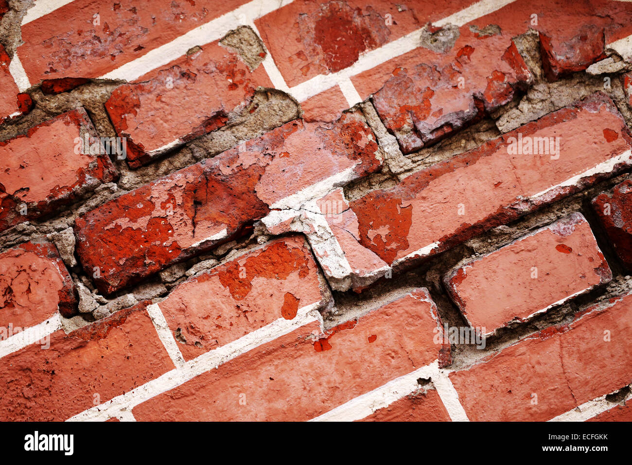 texture of red brick wall photographed close up Stock Photo - Alamy