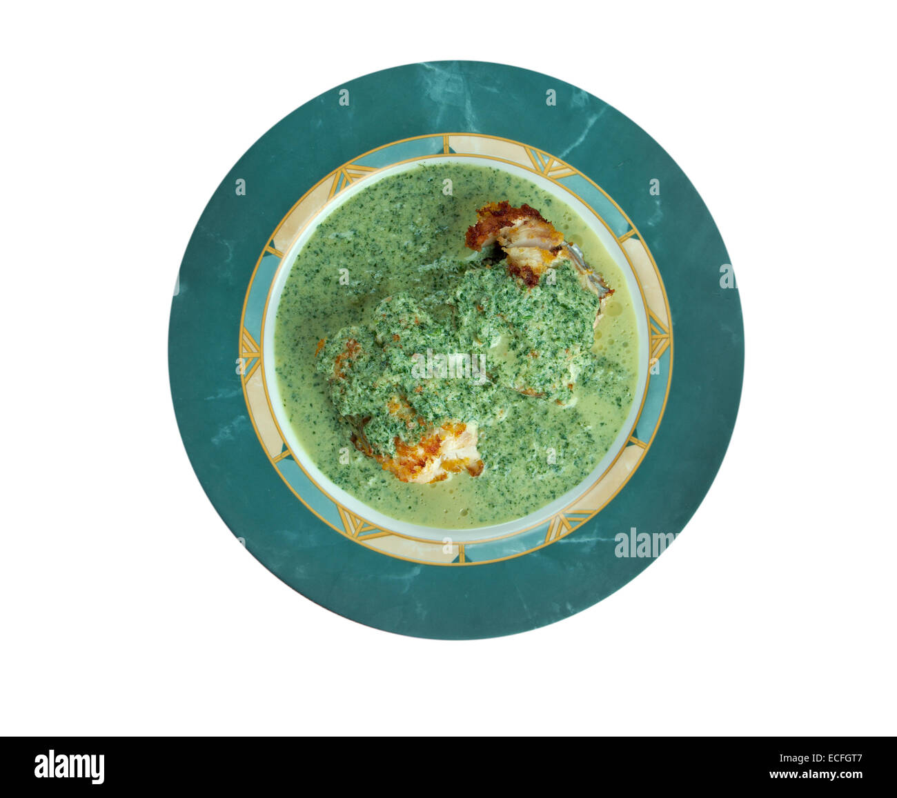 Merluza en salsa verde - fried fish with green sauce Stock Photo - Alamy