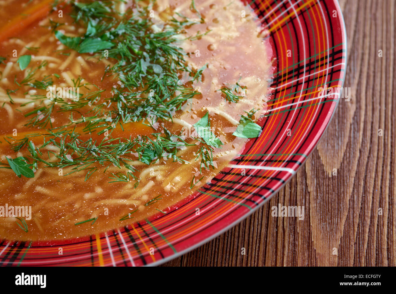 Sehriye - Şehriye Turkish tomato soup with pasta Stock Photo - Alamy
