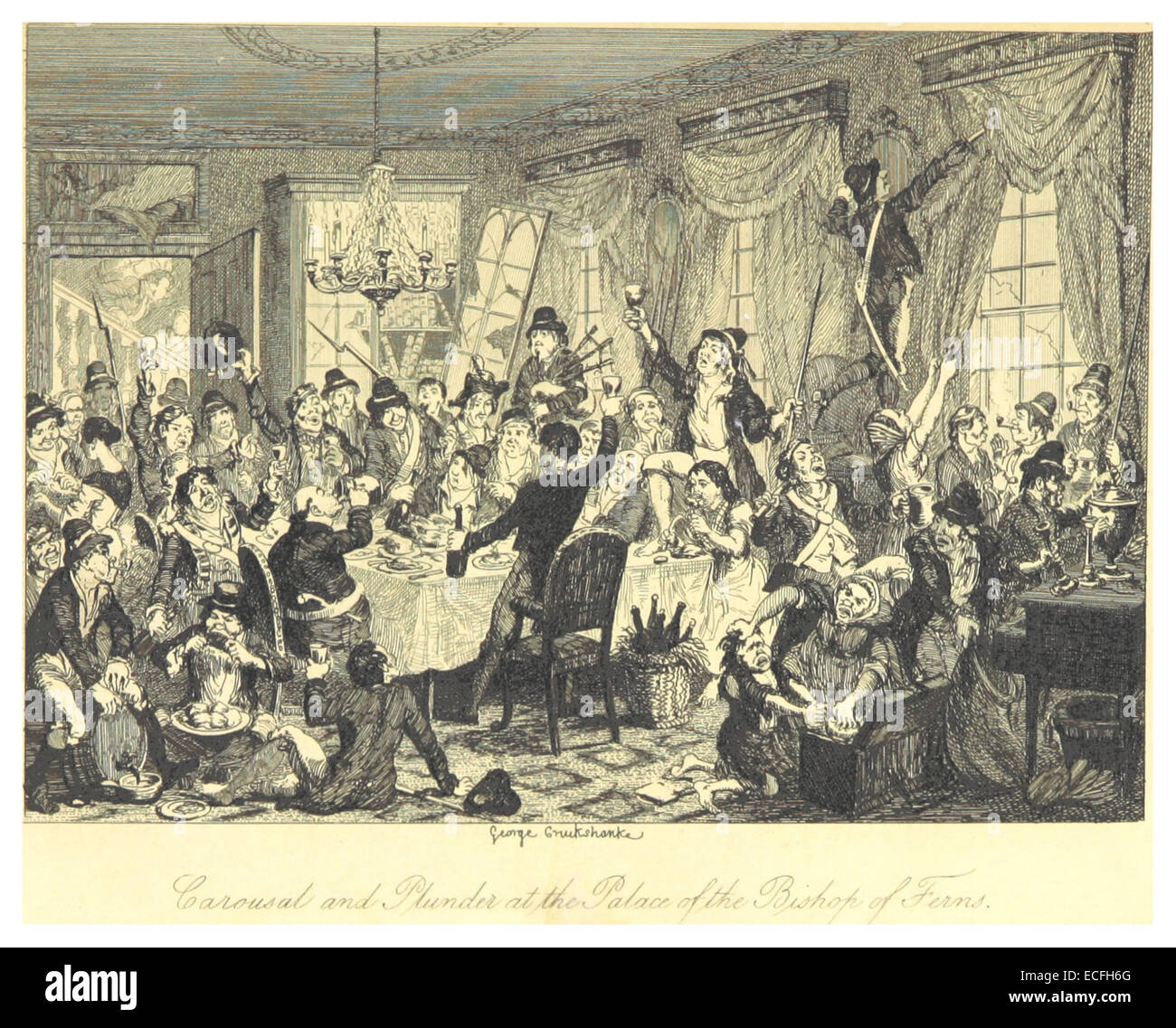 MAXWELL(1845) p109 Plunder at the Palace of the Bishop of Ferns Stock ...