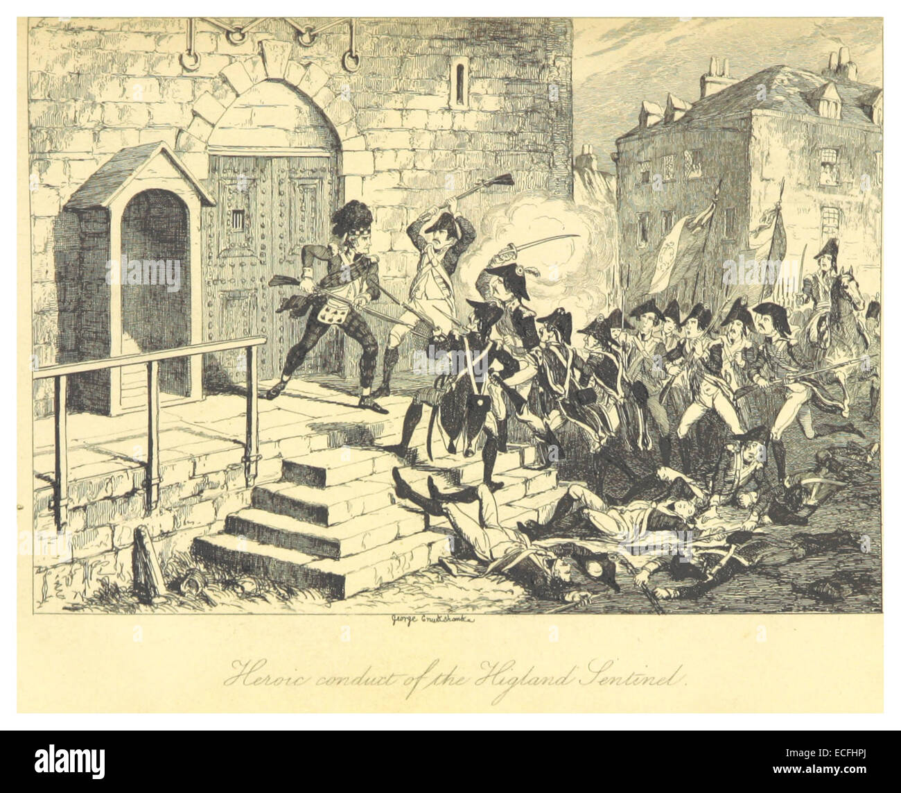 An 1845 illustration by Maxwell depicting the heroic conduct of a ...