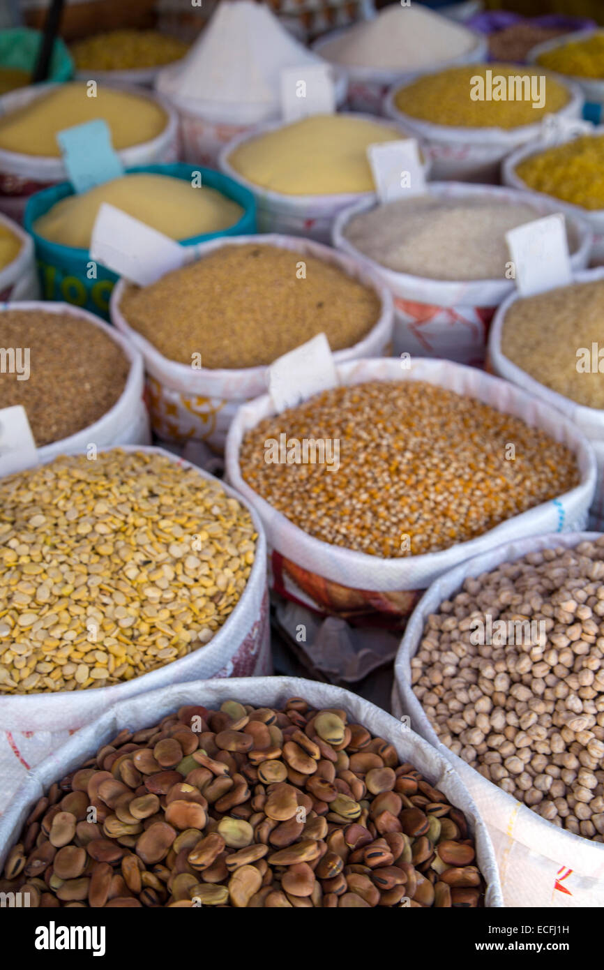 Detail of grain food on the market at Rabat, Morocco Stock Photo - Alamy