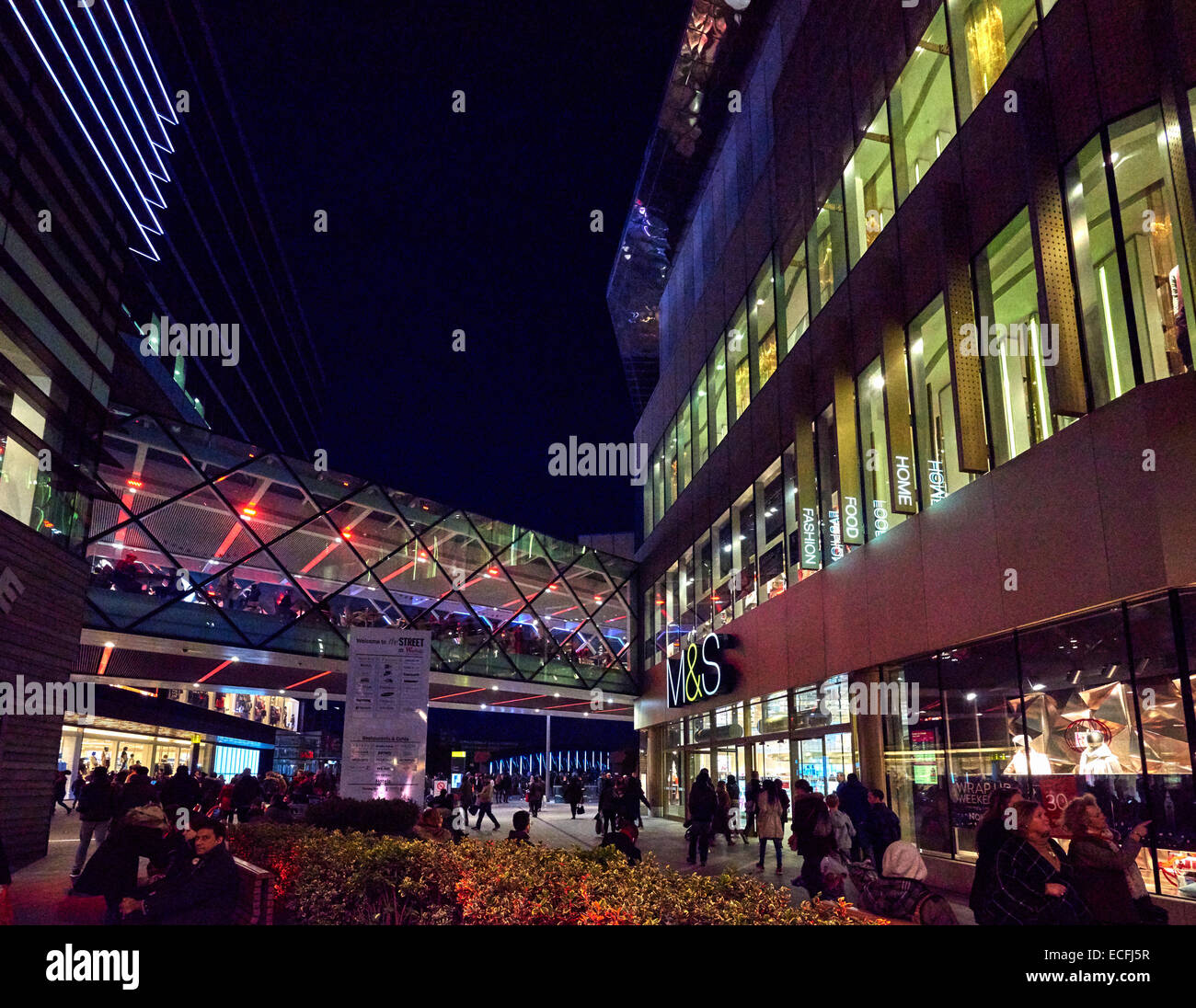Christmas Lights Stratford London Stock Photo - Alamy
