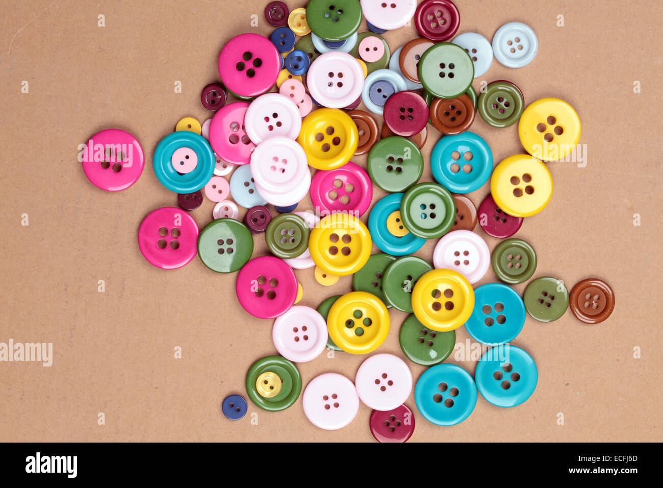 a collection with many buttons of different colors and sizes Stock ...