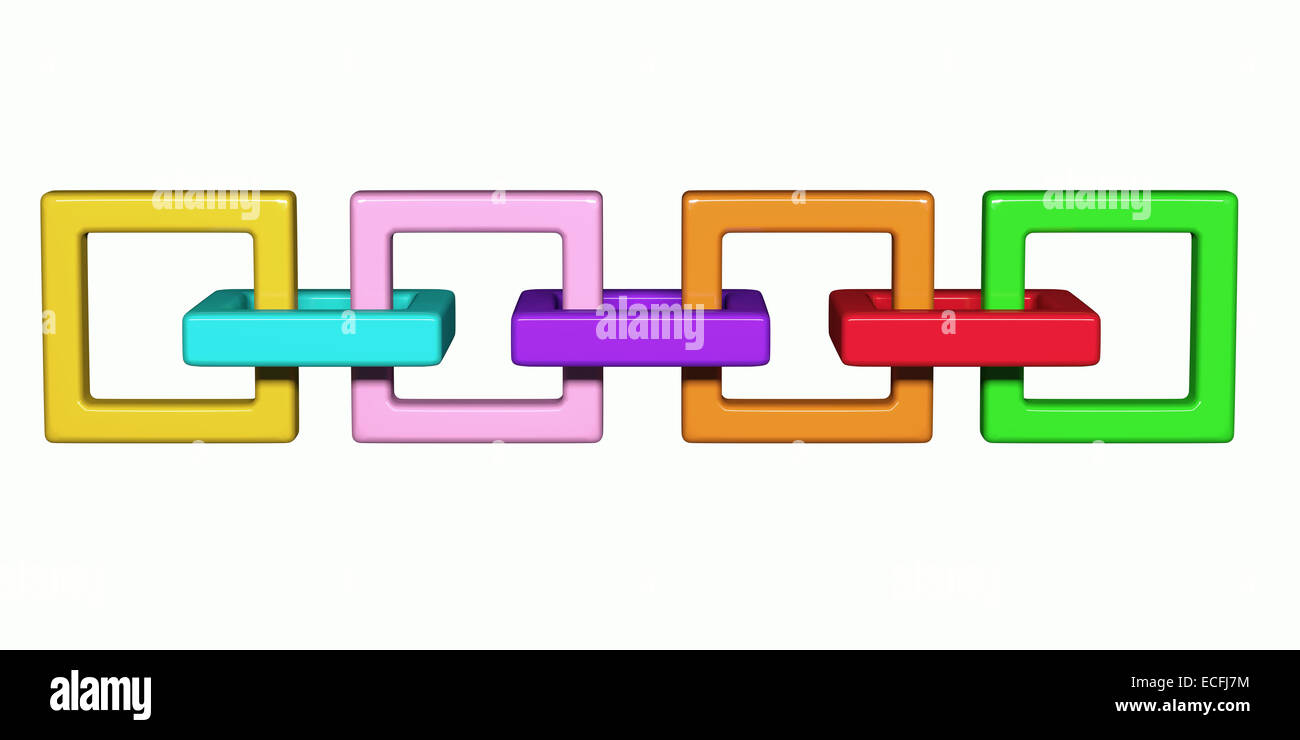 3d rendering of a colored abstract chain Stock Photo - Alamy