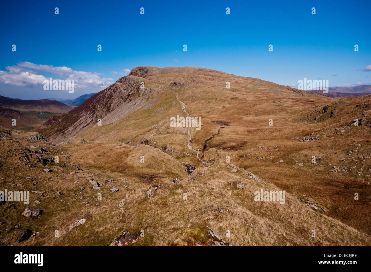 High Spy from Dalehead Tarn in the Lake District National Park Stock ...