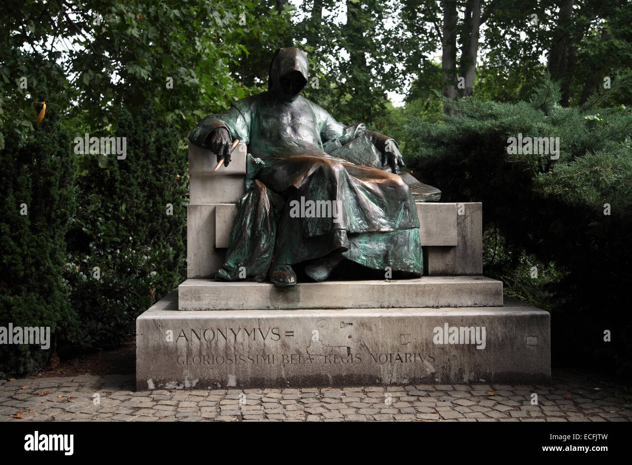 Statue of Anonymous, Varosliget or City Park Budapest Hungary Stock ...