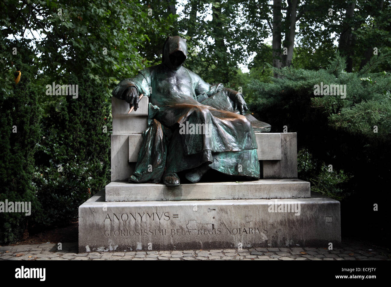 Statue of Anonymous, Varosliget or City Park Budapest Hungary Stock ...