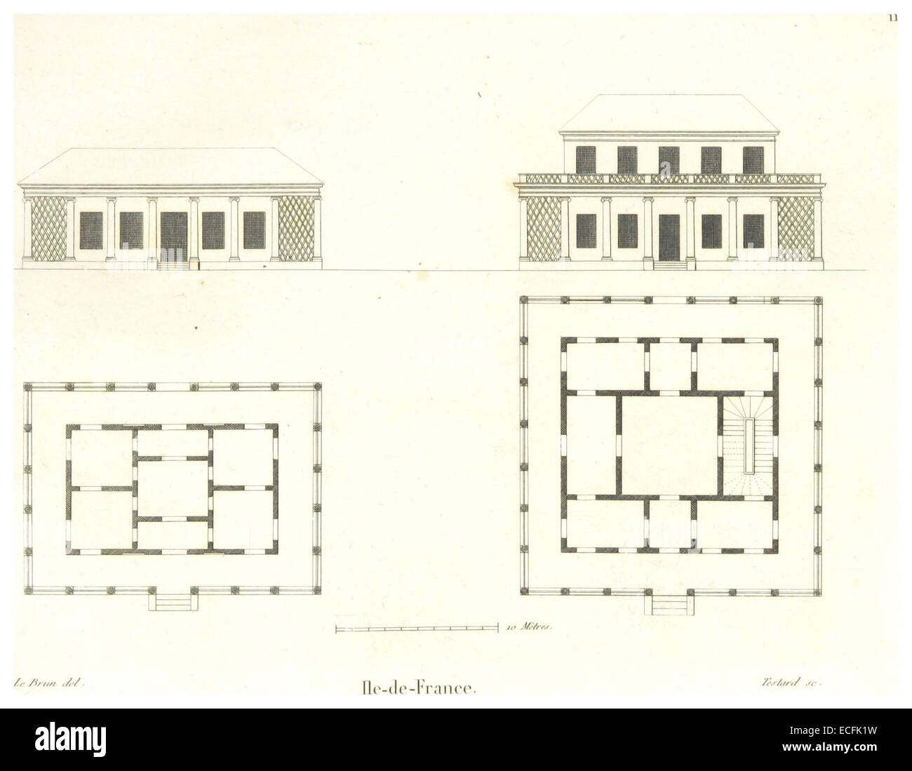 Page 045 of Milbert's 1812 work depicts a detailed plan of Île-de ...