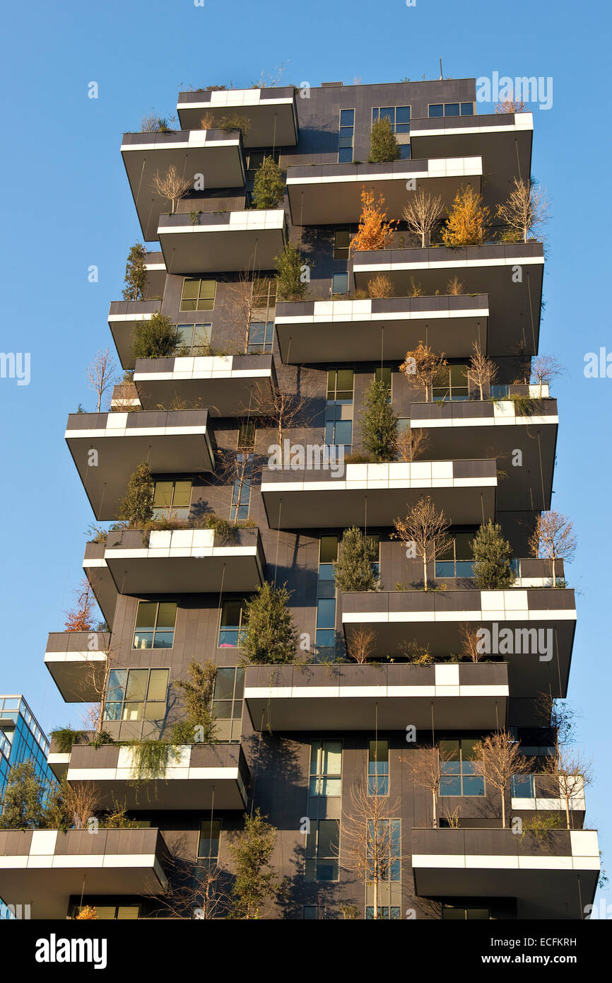 Italy, Lombardy, Milan, vertical garden building Stock Photo - Alamy