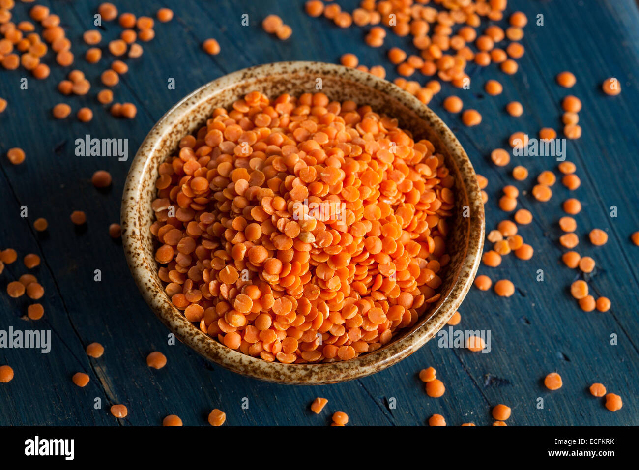 Organic Raw Red Lentils in a Bowl Stock Photo - Alamy