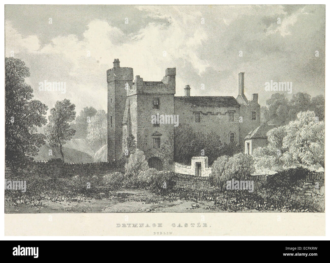NEWENHAM(1830) p121 DUBLIN - DEYMNAGH CASTLE Stock Photo - Alamy