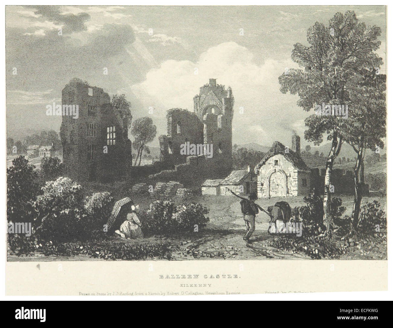 NEWENHAM(1830) p155 KILKENNY - BALLEEN CASTLE Stock Photo - Alamy