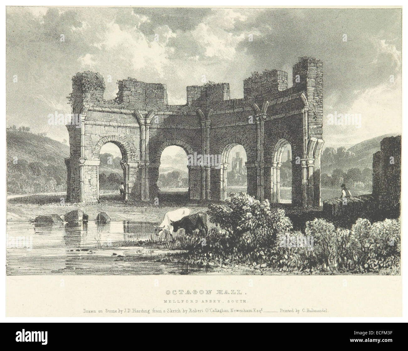 This 1830 illustration by Newenham shows Melford Abbey and its ...