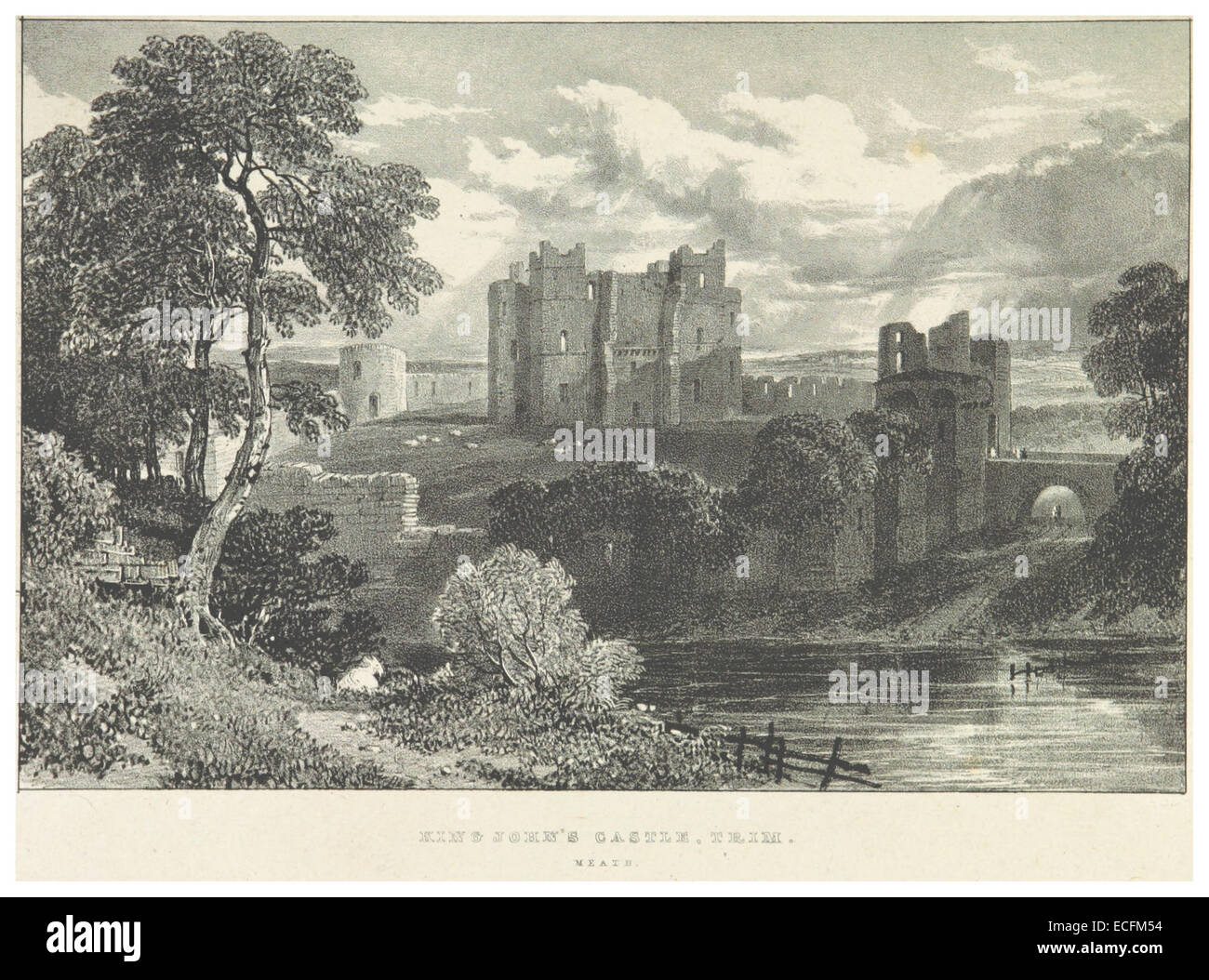 NEWENHAM(1830) p205 MEATH - KING JOHN'S CASTLE, TRIM Stock Photo - Alamy