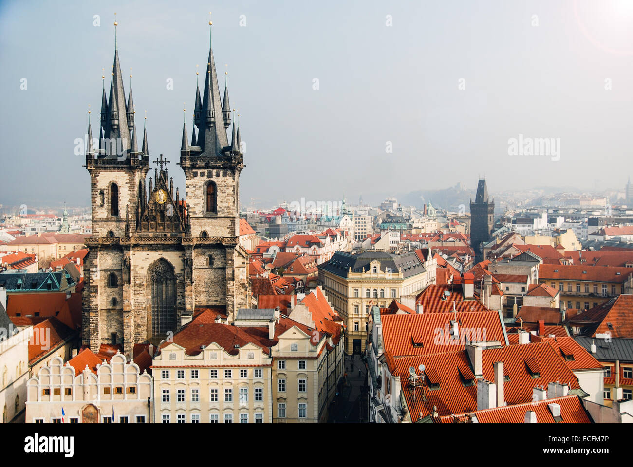View of the Tyn Church in Prague Stock Photo - Alamy