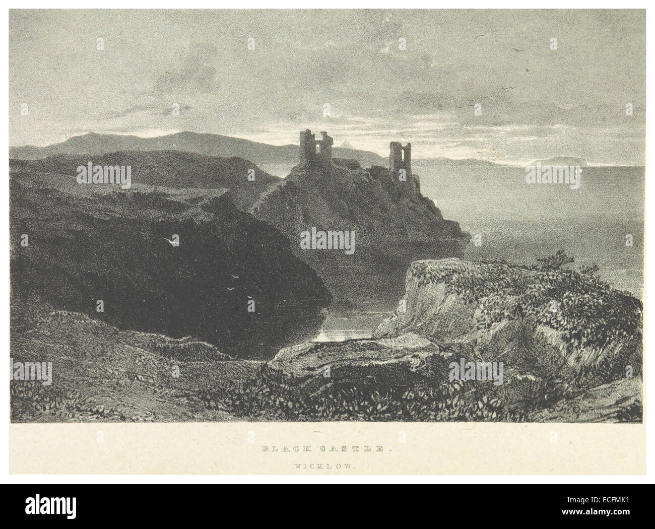 NEWENHAM(1830) p263 WICKLOW - BLACK CASTLE Stock Photo - Alamy