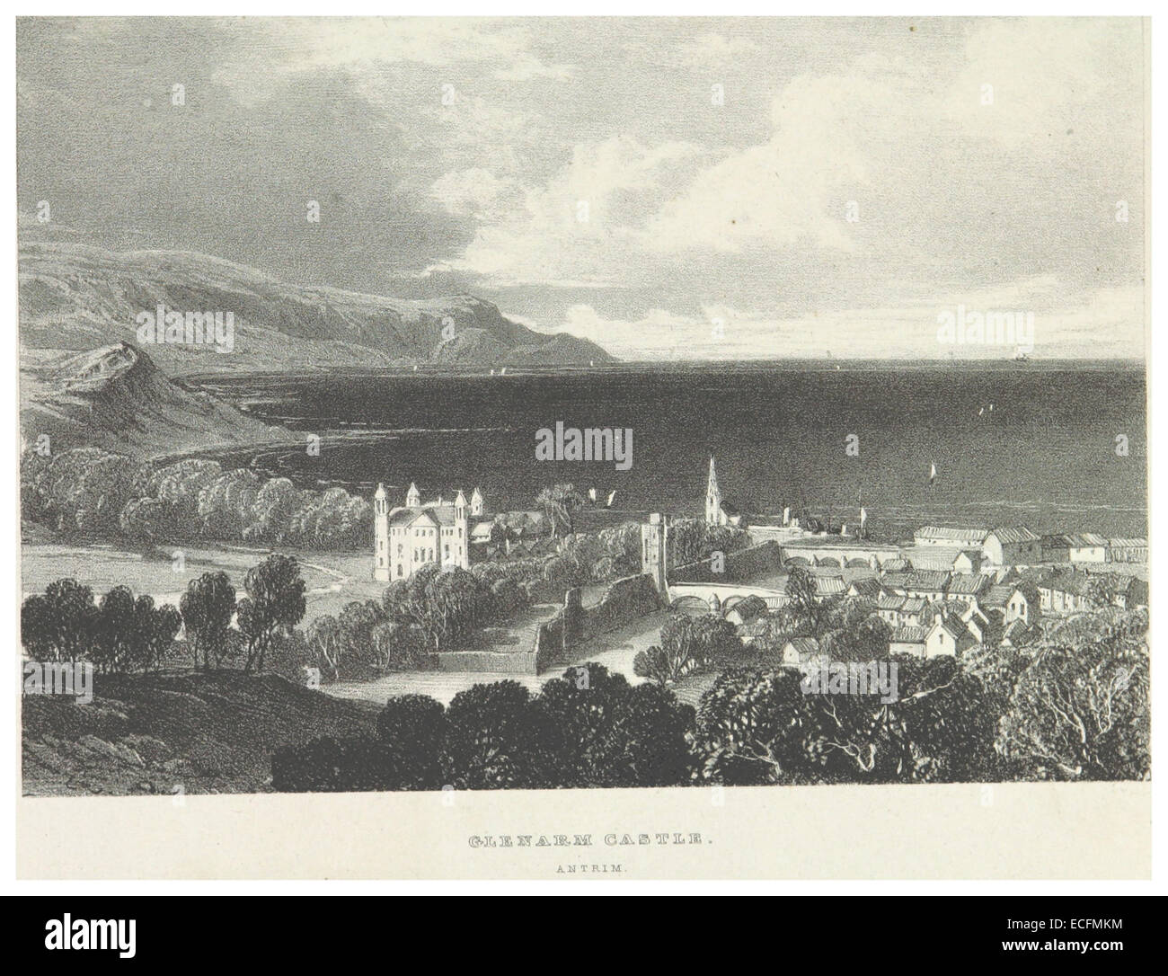 NEWENHAM(1830) p 049 ANTRIM - GLENARM CASTLE Stock Photo - Alamy