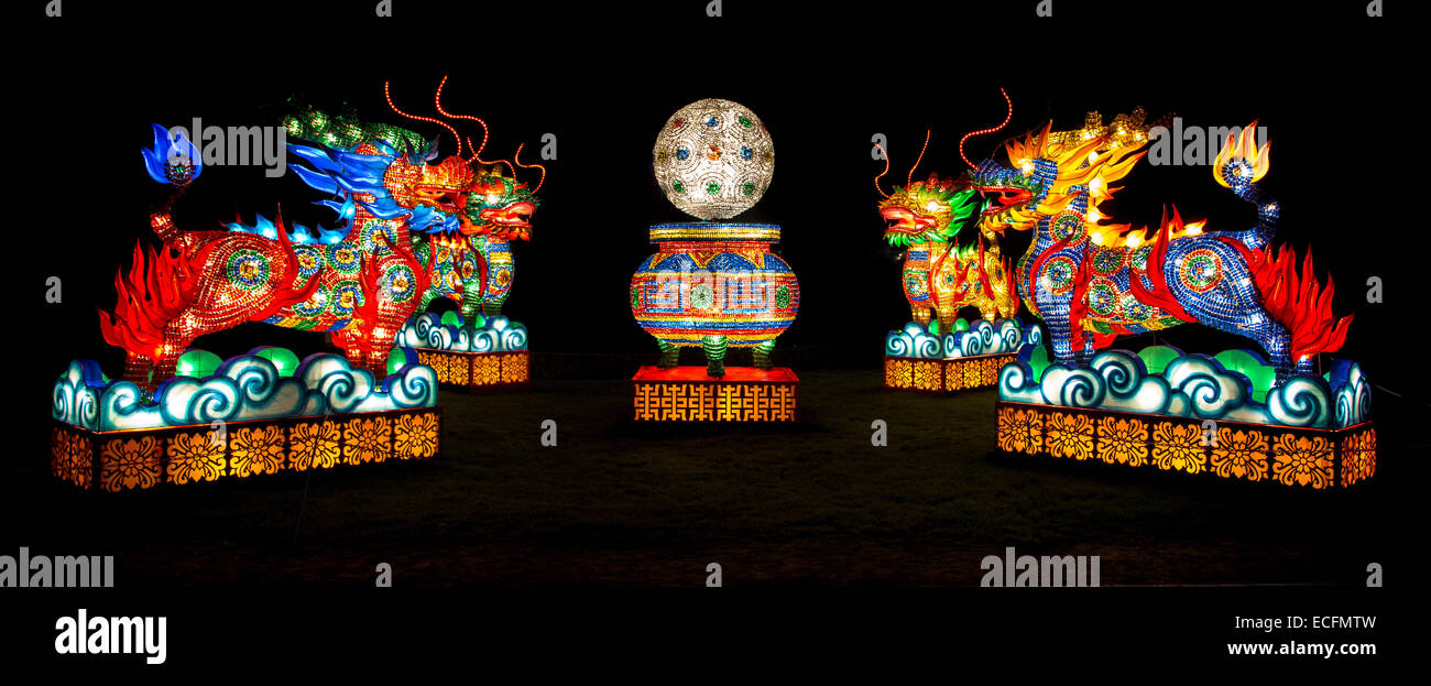 Longleat Festival of Light, Chinese Lion Lanterns Display at Longleat ...