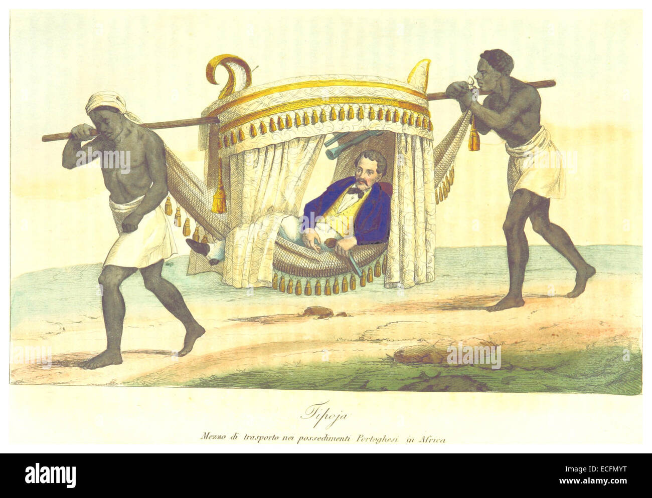 This 1846 illustration by Omboni shows the Tipoja, a transport vehicle ...