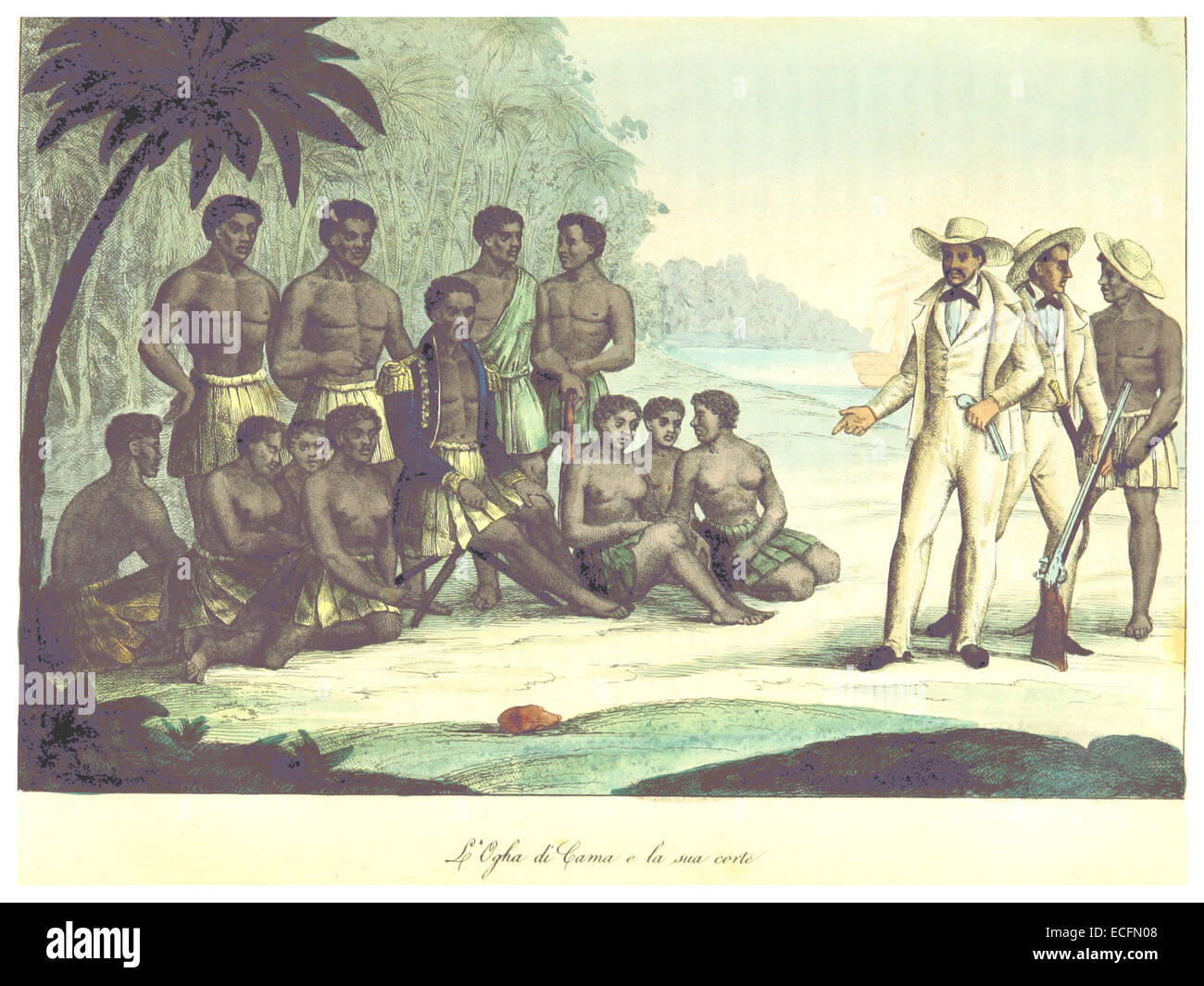 An 1846 illustration by Omoboni, depicting 'L'Ogha di Cama e la sua ...