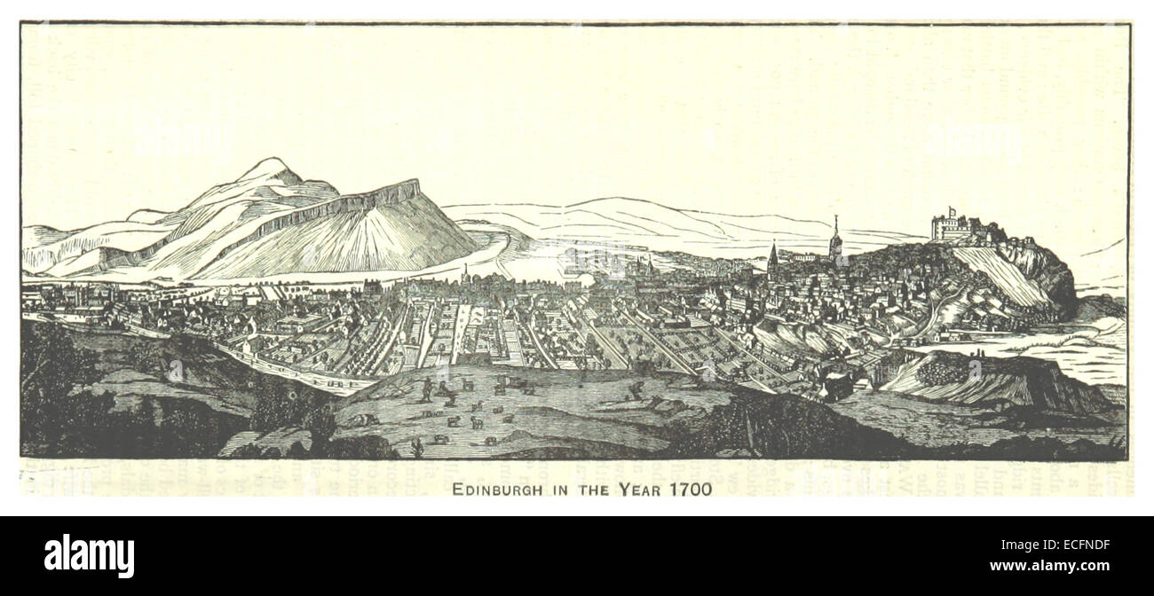 A 1875 illustration by Paterson depicting Edinburgh in the year 1700 ...